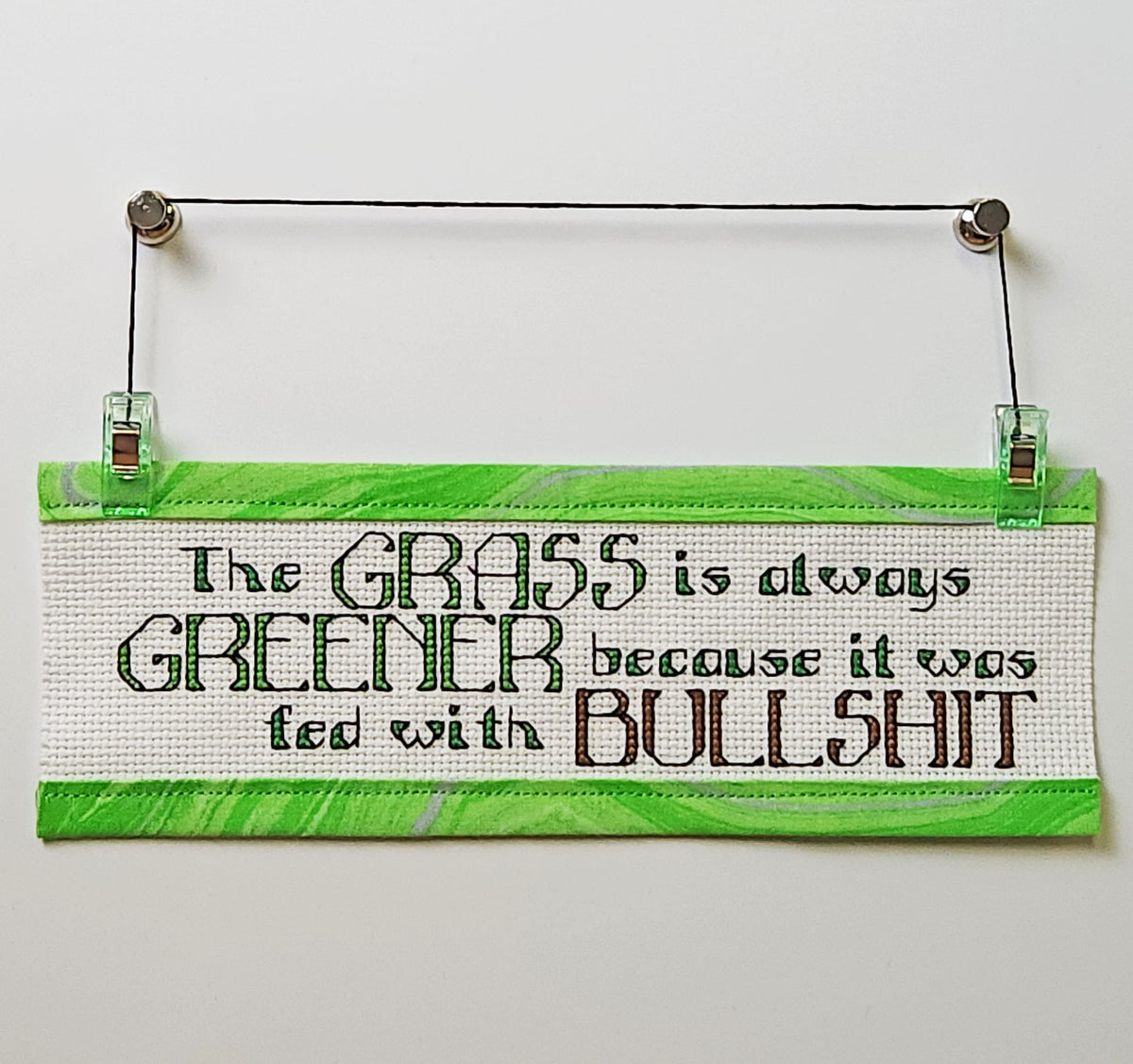 Grass Is Greener - Custom Trim Cross Stitch Kit – Rogue Stitchery, LLC